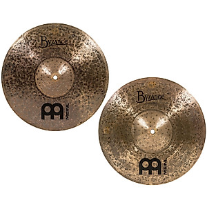 Meinl Cymbals Byzance 14" Dark Hihats, Pair — Made in Turkey — Hand Hammered B20 Bronze, 2-Year Warranty, B14DAH