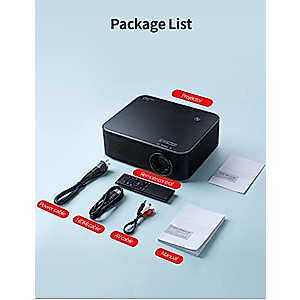 Projector Native 1080P &300" Home Movie Projector, Portable Projector with Built-in Dual Speakers, Outdoor Theater Video Projector Compatible with HDMI/USB/Video/AV