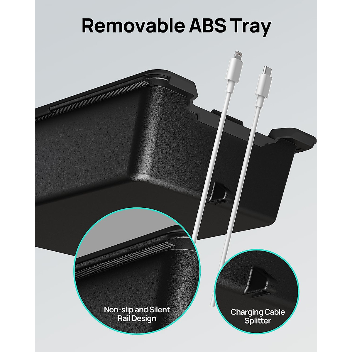 HALOBLK Center Console Organizer Tray, Two-Tier Removable Design Compatible with Tesla Model 3 (2021-2023) Model Y (2021-2024) [Not Compatible with 2024-2025 Model 3 Refresh & 2025 New Model Y]