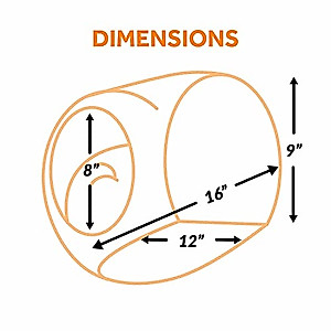 Downtown Pet Supply - Cat Cave Bed - Cute Cat Bed or Kitten Bed - Foldable, Nap Mat with Non-Slip Grip - Warm & Cozy Covered Cat Bed - Beige - 16 in x 14 in x 12 in