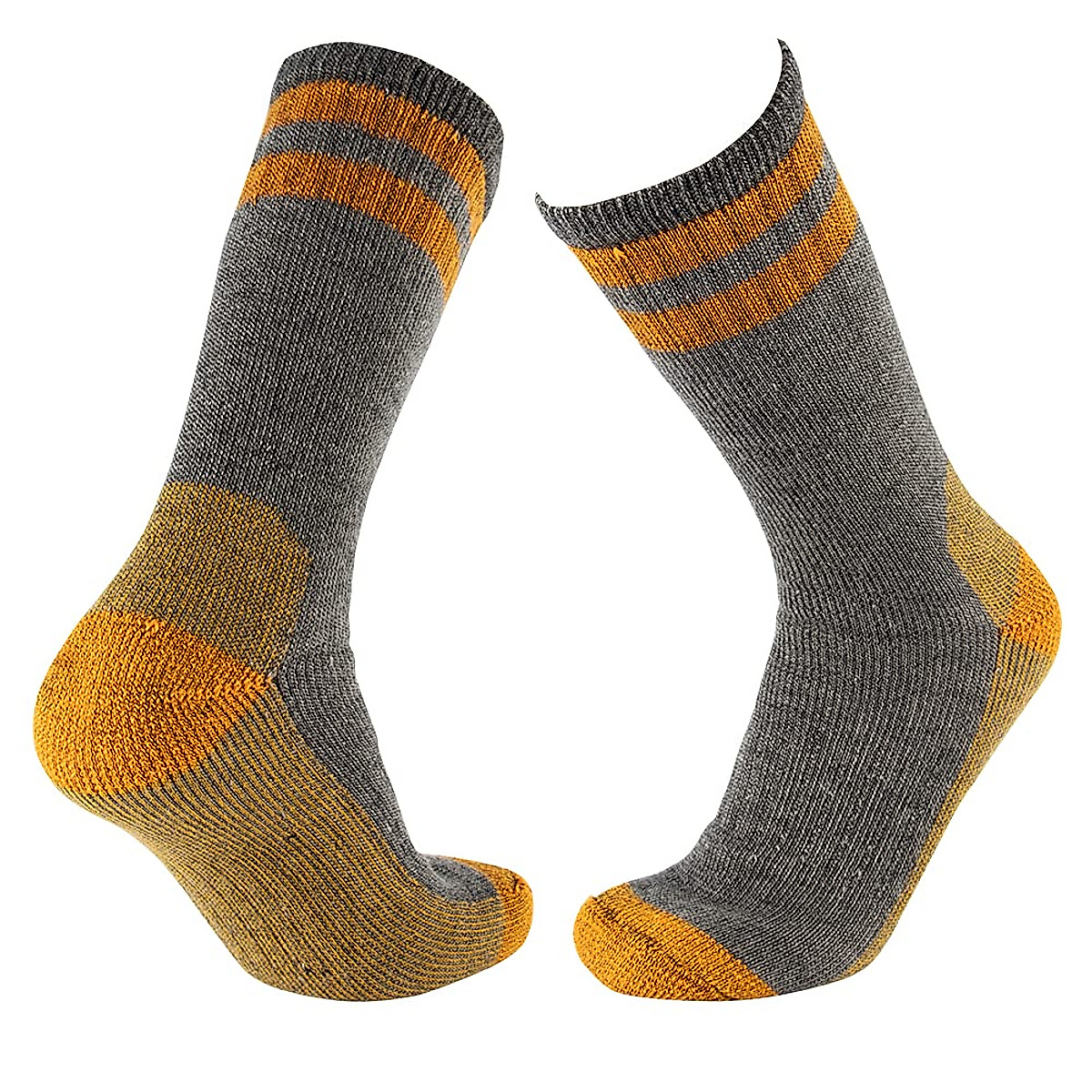 Cerebro Merino Wool Socks for Men, Cushioned Mid-calf Socks Moisture Wicking Men's Hiking Socks for Home, Trekking, Outdoors (4Pairs Yellow+Green+Red+Blue)