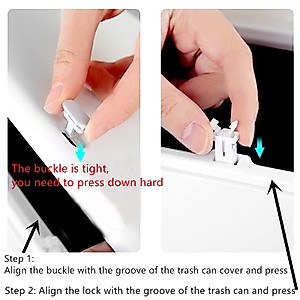 YCOCO 10L Slim Plastic Trash Can 2.6 Gallon Narrow Garbage Can with Press Top Lid,Dog Proof Wastebasket Trash Can for Bathroom,Living Room,Office and Kitchen