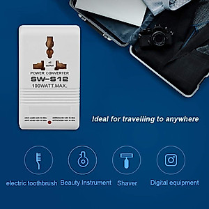 Voltage Converter - Power Plug Adapter 100W 110V/120V to 220V/240V Step-Up and Down Voltage Converter Transformer Travel Voltage Power Converter (CN Standard Plug