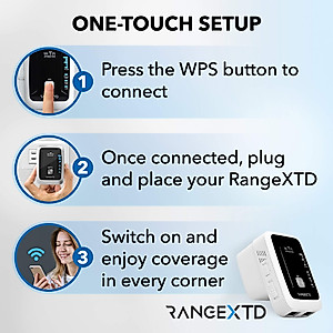 RANGEXTD WiFi Extender with Ethernet Port - WiFi Signal Amplifier Increases Home WiFi Coverage | Single-Band 2.4GHz WiFi Range Booster Fixes Dead Spots | Up to 300Mbps Speed, 10 Devices