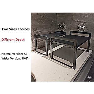 Urhomey plus Expandable Cabinet Shelf 16~26"(L), Stackable Kitchen Counter Shelf Organizer, 22LBS Heavy Duty Shelf Riser, Countertop Storage Pantry Shelf, Durable Metal Sink Shelf (Black)