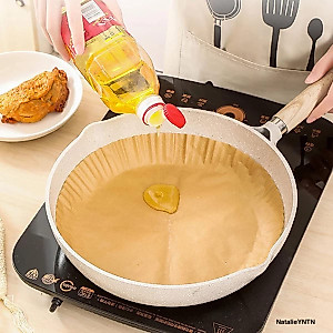 Airfryer parchment paper l Nordic unbleached Liners 9 inch [50pcs] Steamer sheets l non-stick basket mat for frying pans, crockpot, oven, baking, Steaming Made in Norway