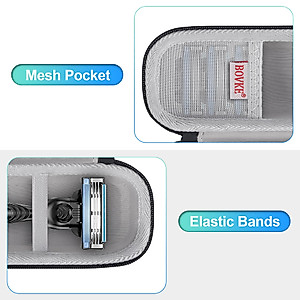 BOVKE Travel Case Compatible with Gillette Mach3 / Mach3 Sensitive / Mach3 Shield / Fusion5/ Fusion5 ProGlide Power and More Razors for Men, Black