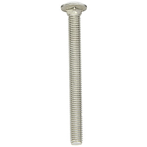 18-8 Stainless Steel Carriage Bolt, Plain Finish, Square Neck, Round Head, Meets ASME B18.5/ASTM F593, 2-1/2" Length, Fully Threaded, 5/16"-18 UNC Threads (Pack of 10)
