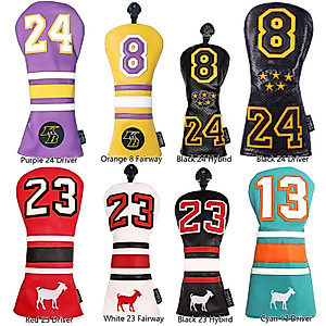 SHABIER Golf Sports Style Golf Wood Club Headcover Driver Cover for Taylormade M5 M6 Driver (Purple 24 Driver Cover)