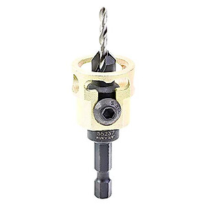 Amana Tool - 55237 Carbide Tipped Adjustable Countersink with Depth-Stop 3/8 Dia x 49 Degr