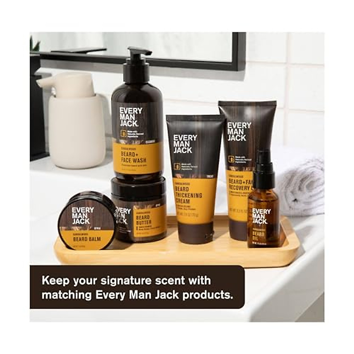 Every Man Jack Sandalwood Scent Hydrating Beard Oil, Paraben Free, Natural, 1.0 Fluid Ounce (Pack of 1)