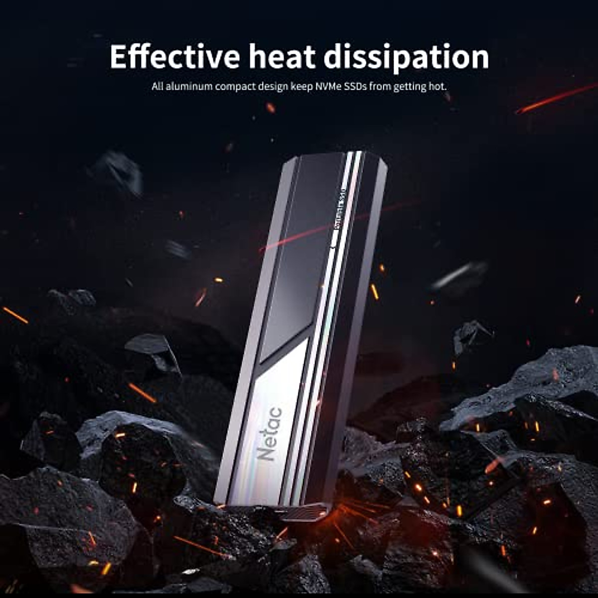 Netac 1TB Portable SSD, Up to 1050MB/s Read Speed, Type-C USB 3.2 Gen 2, External Solid State Drive, PCIe Gen3x4 NVMe 1.3, Business Travel Essential, Dust-Resistant, ZX10