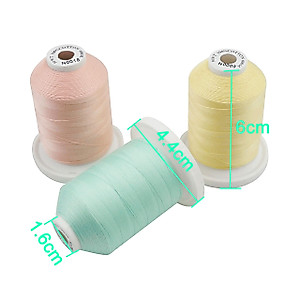 New brothread - 18 Options - Multi-Purpose 100% Mercerized Cotton Threads 50S/3 600M(660Y) Each Spool for Quilting, Serger, Sewing and Embroidery - 16 Pastel Colors