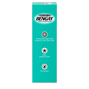Bengay Pain Relieving Lidocaine Cream, Non-Greasy Topical Analgesic Cream with The Maximum Strength Numbing Relief of 4% Lidocaine HCl, Pleasant and Soothing Tropical Jasmine Scent, 3 oz