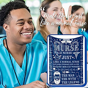 InnoBeta Nurse Blanket, Funny Nurse Gifts for Men, Murse, Warm Soft Fuzzy Blanket for Men, Nurse Gift for Male Nurse, RN, Retired Nurse Nursing School, Throw Blanket 50x65 Inches Blue