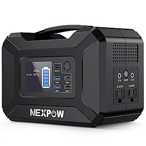 NEXPOW Portable Power Station 300W(Peak 500W),296Wh Lithium Battery 80000mAh, 2-60W PD and110V/330W Pure Sine Wave AC Outlets, Solar Generator (Solar Panel Not Included) for Outdoor Camping/RVs/Home
