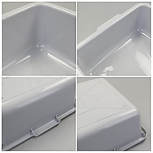 Anbers 4-Pack Commercial Tote Box, Plastic Bus Box, Bus Tubs, 22 L, Gray