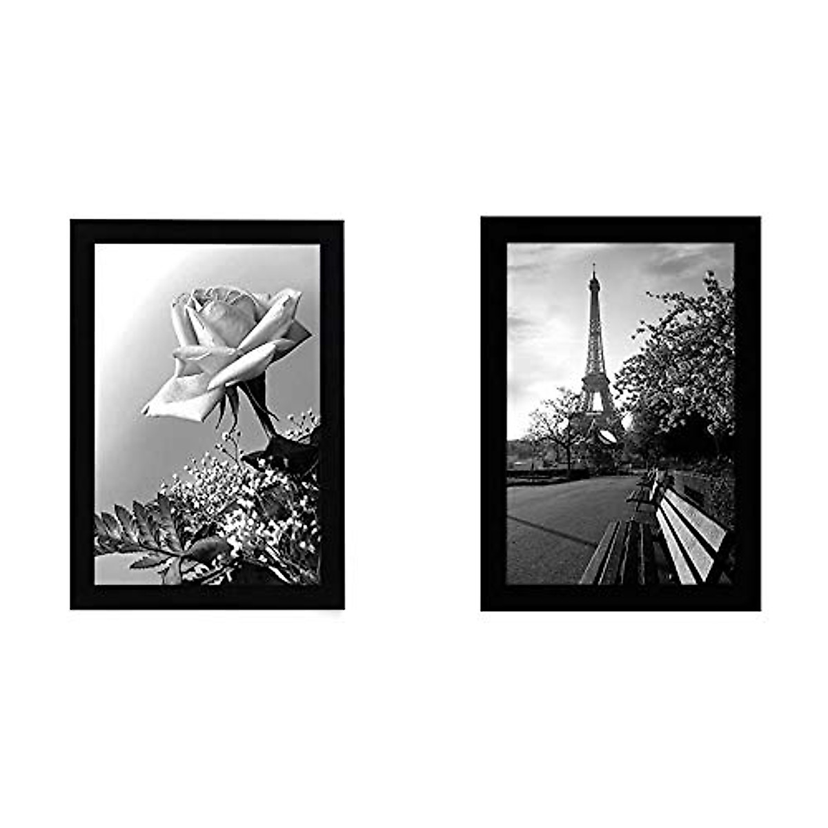 Americanflat 12x18 Poster Frame, Black & 8x12 Picture Frame in Black with Shatter Resistant Glass - Horizontal and Vertical Formats for Wall and Tabletop