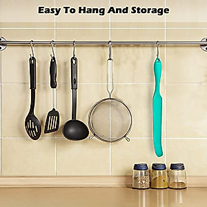 Silicone Blender Spatula for Vitamix - Blade Scraper Easy to Reach Under Blender Blades and Edges, Silicone Rubber Grip with Hanging Holes Reusable (Cyan)