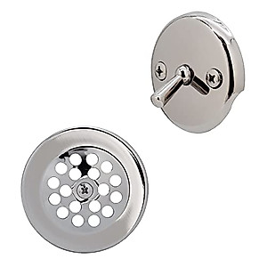 Westbrass D323-26 14-Inch 20 Gauge Brass Trip Lever Bath Waste and Overflow with Grid