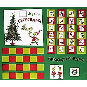 Christmas Advent Calendar- How The Grinch Stole Christmas- DIY 36" Fabric Panel- Not a Finished Product