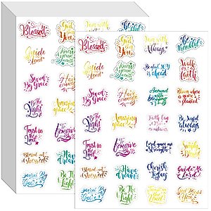 840 Pieces Inspirational Clear Bible Verse Stickers Clear Sticker Motivational Verse Encouraging Scripture Decals Pray Labels for Laptop Bottle Planner Diary Scrapbooks Album(Multicolor)