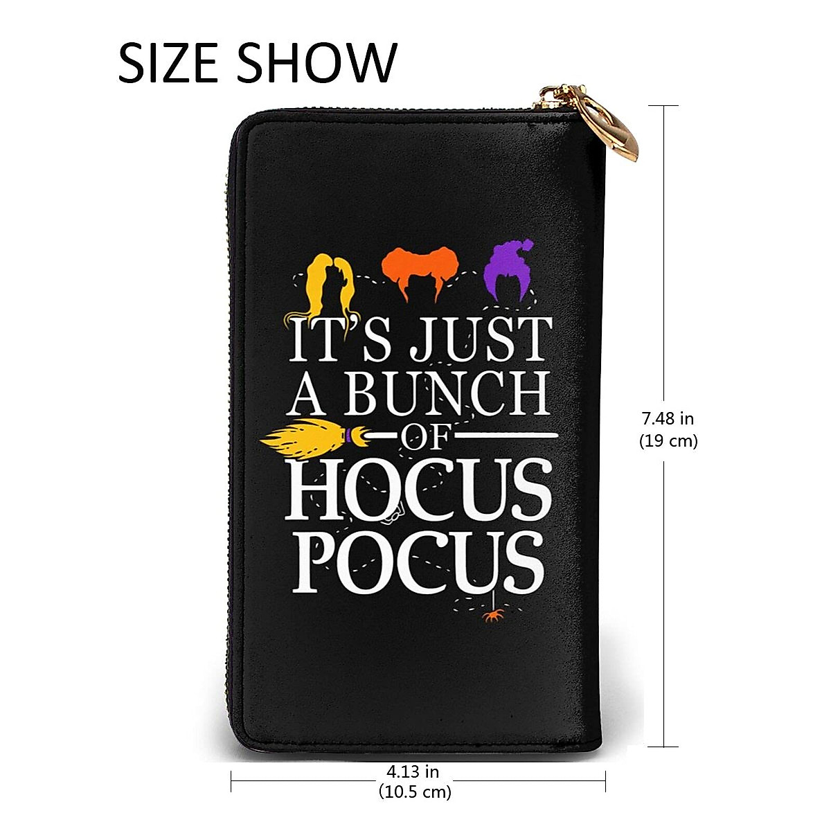 IFJIGLAKW Classic Leather Moneybag Personalized Zip Leather Wallet Long Clutch Purse Coin Pocket