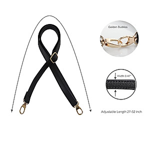 VINAIDA Leather Purse Strap,Valentines Purse for Women Teens, Purse Straps Replacement Crossbody Handbag Long Adjustable Shoulder Bag Straps for Cross Body Purse with Metal Buckles (Gold)