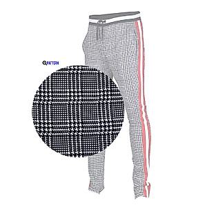 SCREENSHOTBRAND-P11957 Mens Hip Hop Premium Slim Fit Track Pants - Athletic Jogger Checker Pattern Color Block Print Bottoms-Black/Pattern-Xlarge