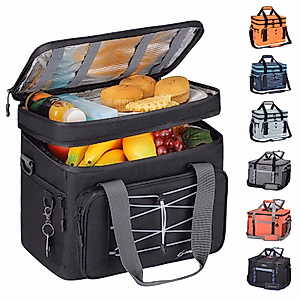 MacSports Collapsible Outdoor Utility Wagon with Folding Table and Drink Holders, Gray & Maelstrom Soft Beach Cooler Bag, Portable Collapsible Soft Sided 30 Cans