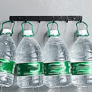 Spotcact Wall Mounted Coat Racks with Hooks Hanging Holder Towel Rack 10.83' x 1.50' Modern Black Hanging for Clothes Entryway Bathroom Bedroom (4 Hooks, Black)