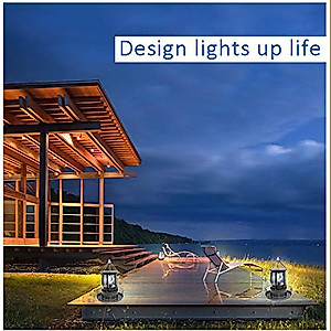 Retro LED Solar Rotating Lighthouse Beacon Lamp , Outdoor Waterproof Garden Solar Hanging Lantern for Patio Fence Garden Decoration- 1pc (1521cm)