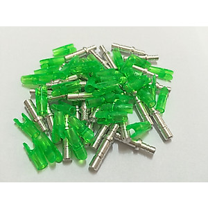 JIEXI HWYP Large Groove Pin Arrow Nocks Aluminum Arrow Nock Adapter Connector for ID4.2mm Arrow Pack of 50 (Nocks+Adapters)