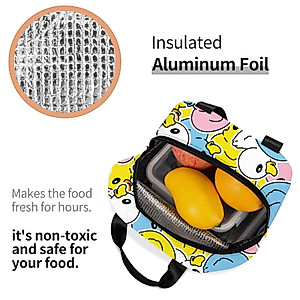 Echoserein Duck Lunch Bag Cute Insulated Lunch Box Reusable Lunchbox Waterproof Portable Lunch Tote For Women Men Girls Boys