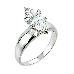 CZ Engagement Rings 925 Sterling Silver Six-Prong Solitaire Marquise (8)
