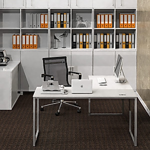 SHW Mission 55 x 60 Inches L-Shape Home Office Computer Desk, White