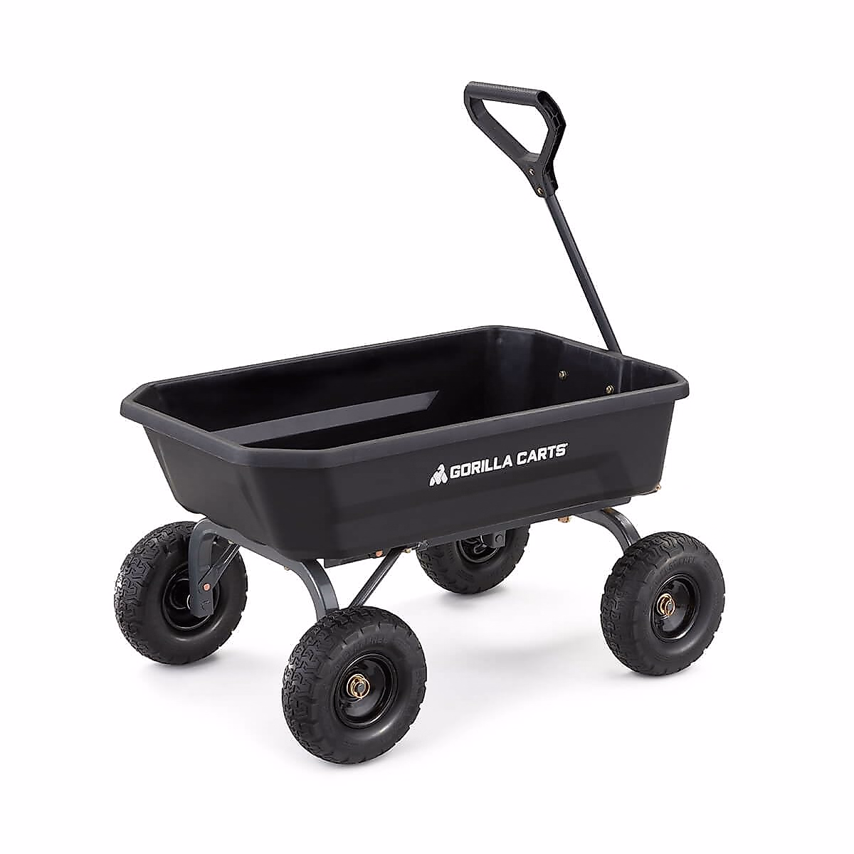 Gorilla Carts 4GCG-NF 4 Cu. Ft. Poly Garden Dump Cart with No-Flat Tires, Black (Amazon Exclusive)