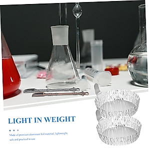 SEWOART 50Pcs Aluminum Foil Weighing Plates Disposable Weighing Trays for Labs Sample Weighing Pans Lightweight Aluminum Foil Pans for Accurate Measurements