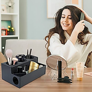 Hair Dryer Holder Wall Mounted, Bathroom Counter Hair Accessories Organizer, Stainless Hair Tool Organizer Countertop Bathtub Tray for Hair Styling Tools Storage Blow Dryer Holder Make up Organizers