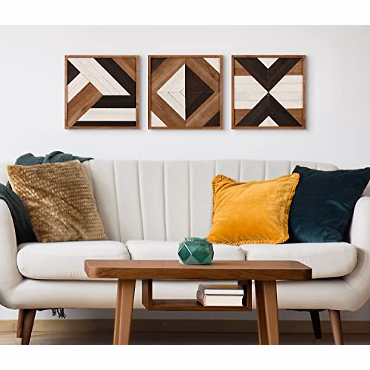 Kate and Laurel Ballez Wood Plaque Art Set, 3 Piece, Multi/Brown, 3