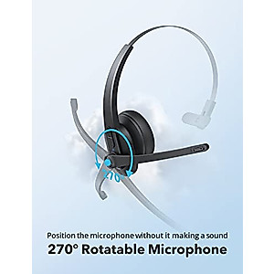 Bluetooth Headset with Microphone, Mute Button, Noise Cancelling Mic, On Ear Headphone Bluetooth 5.0 34H with USB Adapter for PC, Trucker, Home, Office, Online Class, Call Center, Skype Zoom