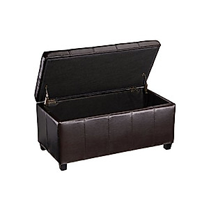 FIRST HILL FHW Marion Rectangular Storage Ottoman, Russet Brown