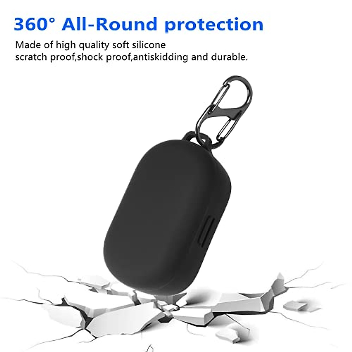 Haotop Silicone Protective Case Compatible with Bose QuietComfort Earbuds(Not fit for Bose Sport Earbuds) (Black)