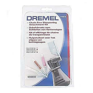 Dremel 1453 Chainsaw Sharpening Kit, Rotary Tool Accessory Set with Sharpening Angle Guide Attachment and Grinding Stones