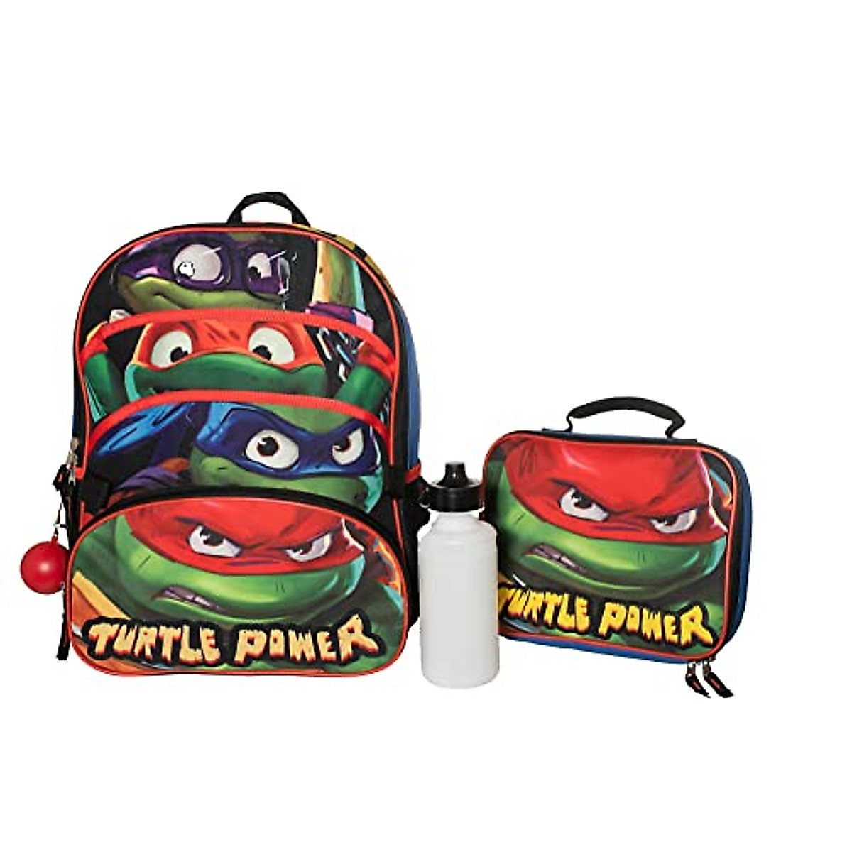 AI ACCESSORY INNOVATIONS Teenage Mutant Ninja Turtles 4 Piece Backpack Set, Kids 16" School Bag with Front Zip Pocket, TMNT Travel Bag