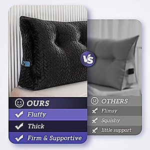 TerriTrophy Triangular Wedge Headboard Pillow Large Bolster Bed Rest Reading Pillow Backrest Positioning Support Bolster Cushion with Removable Cover