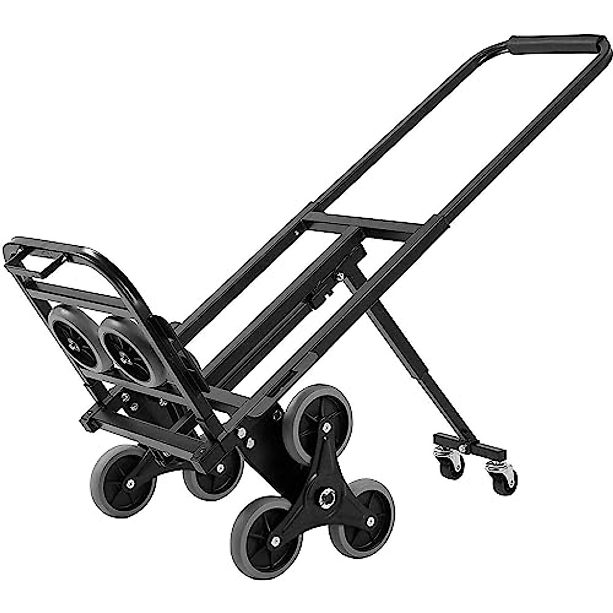 MroLife Foldable Stair Climbing Cart, Heavy-Duty Dolly 350lbs Load Capacity, Foldable Dolly Cart with 10 Wheels,Stair Climber Hand Trucks with Adjustable Handle