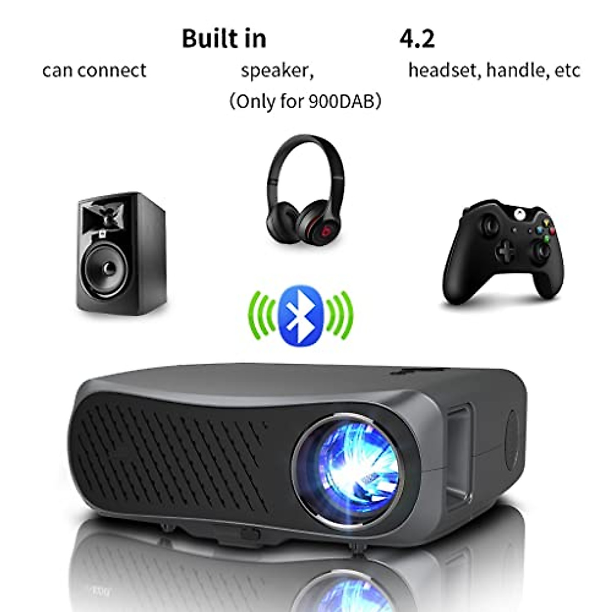 CXDTBH Home Projector Led Home Theater Beamer System Full 1080p Native Resolution 10000:1 Contrast Ratio 900dab Projector ( Color : D )