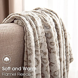 HOMEIDEAS Fleece Flannel Printed Blanket Twin Size, 61X80 Inches Soft Lightweight Microfiber Throw Blanket for Couch/Sofa/Bed for All Season,Brown Leopard/Cheetah