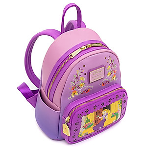 Loungefly Disney Mini Backpack, Princess Stories Series Disney Tangled Rapunzel, Pascal Flynn Rider